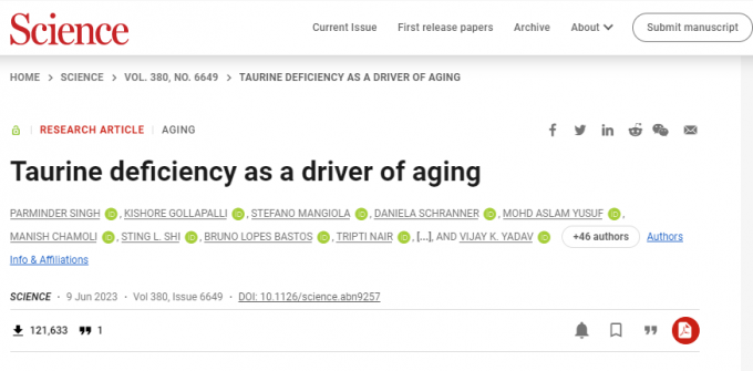 Taurine may be a key to longer & healthier life? How about Taurine ...